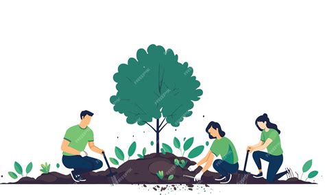 Tree Planting Premium Ai Generated Vector