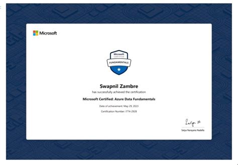 Microsoft Datafundamentals Swapnil Zambre