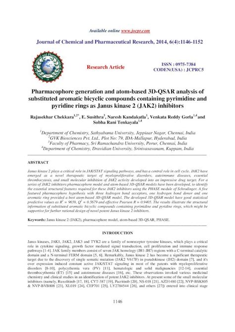PDF Pharmacophore Generation And Atom Based D QSAR Analysis D QSAR Model Development