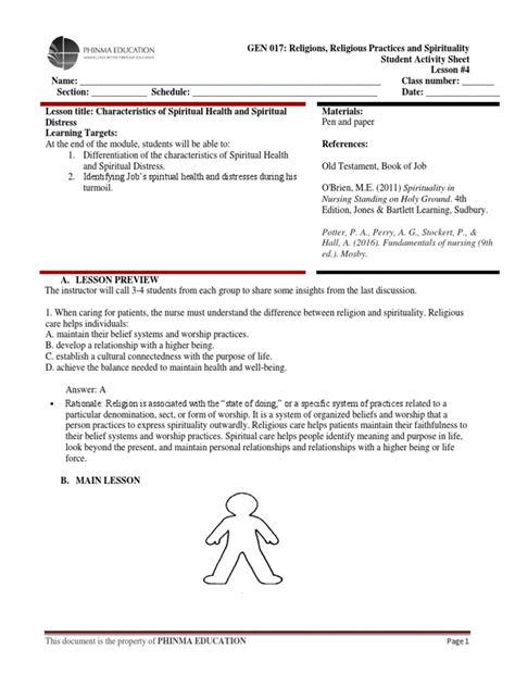 Gen 017 Sas Lesson 4 Pdf Spirituality Nursing