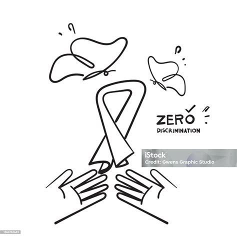손으로 그린 낙서 제로 차별의 날 기호 일러스트 벡터 격리 0에 대한 스톡 벡터 아트 및 기타 이미지 0 3월 Equality Now Istock