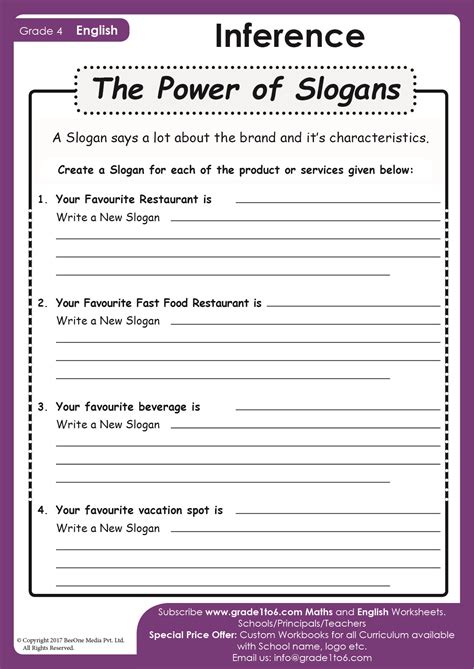 Inference From Slogans Worksheet Worksheets Library
