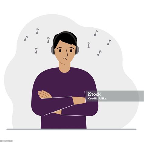 헤드폰을 쓰고 있는 한 남자가 음악을 듣는다 팟 캐스트 및 취미 개념 장식 디자인 및 인쇄를위한 캐릭터 남자에 대한 스톡 벡터 아트 및 기타 이미지 Istock