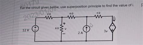 Solved For The Circuit Given Below Use Superposition Chegg