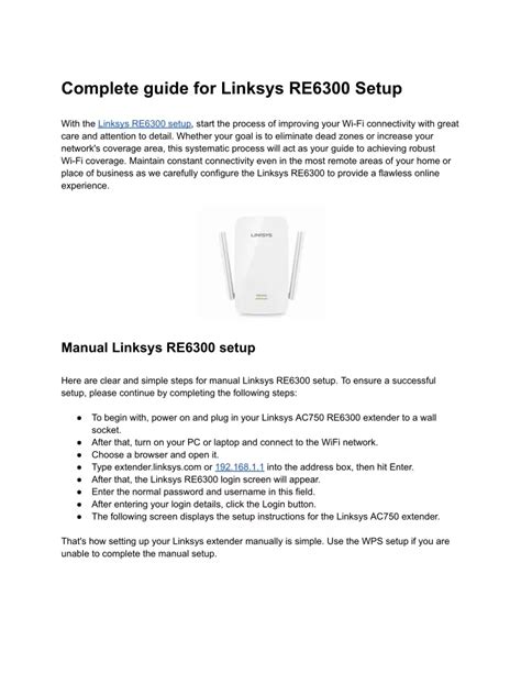 Ppt Complete Guide For Linksys Re Setup Powerpoint Presentation Free Download Id