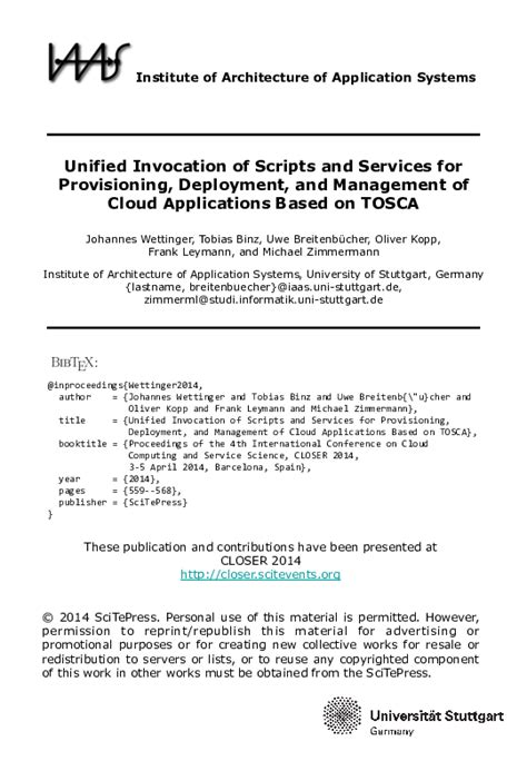 pdf unified invocation of scripts and services for provisioning