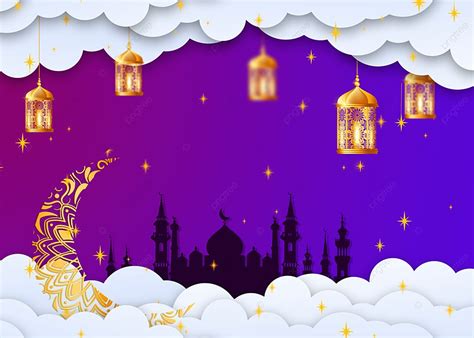 Purple Gradient Moon Star Star Eid Al Fitr Background Sheep Eid