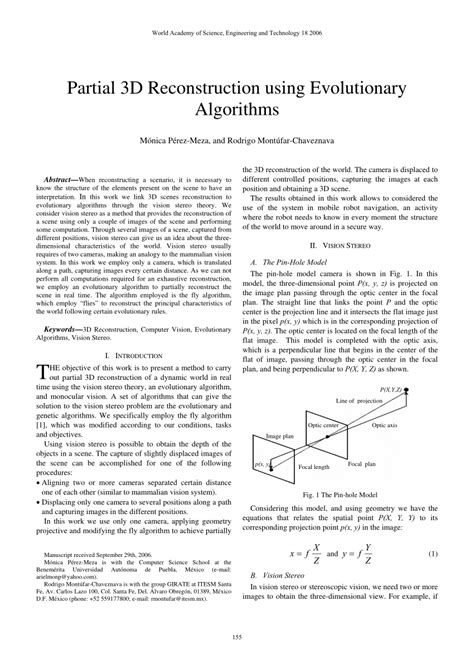 Pdf Partial 3d Reconstruction Using Evolutionary Algorithms