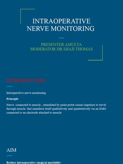 Intraoperative Nerve Monitoring Pdf Electromyography Vagus Nerve