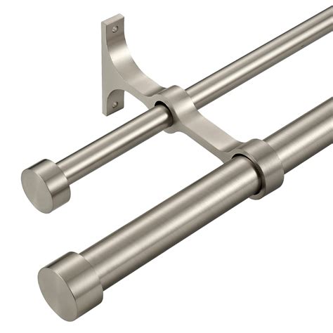 Double Curtain Rods With Aluminum End Cap And Full Surround Brackets1