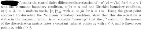 Consider The Central Finite Difference Discretization