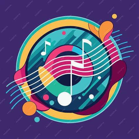 Vector Abstract Colourful Circle Frame With Wave Lines Pattern Flowing Isolated On White