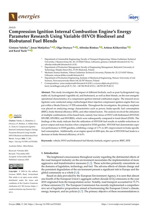 Pdf Compression Ignition Internal Combustion Engines Energy Parameter Research Using Variable Pdf Compression Ignition Internal Combustion Engines Energy Parameter Research Using Variable