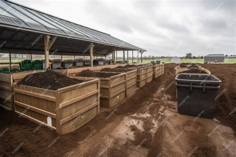 Premium Ai Image Largescale Composting Operation With Numerous Bins And Operations Created Premium Ai Image Largescale Composting Operation With Numerous Bins And Operations Created