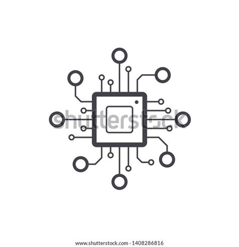 Chip Isolated Minimal Icon Processor Line Stock Vector Royalty Free 1408286816 Shutterstock