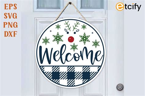 Welcome Door Hanger Sign Graphic By Etcify · Creative Fabrica