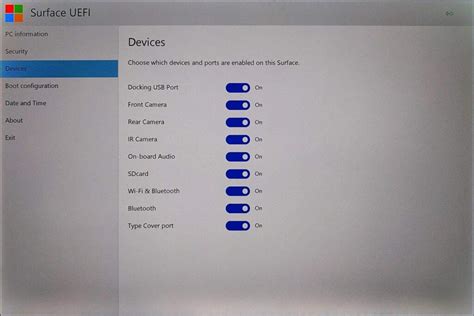 How To Configure Surface Pro Uefi Bios Settings Surfacetip