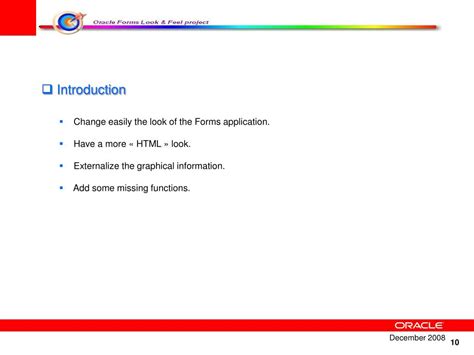 Ppt Oracle Forms 10g Forms Look And Feel Project Agenda Powerpoint Presentation Id 716738