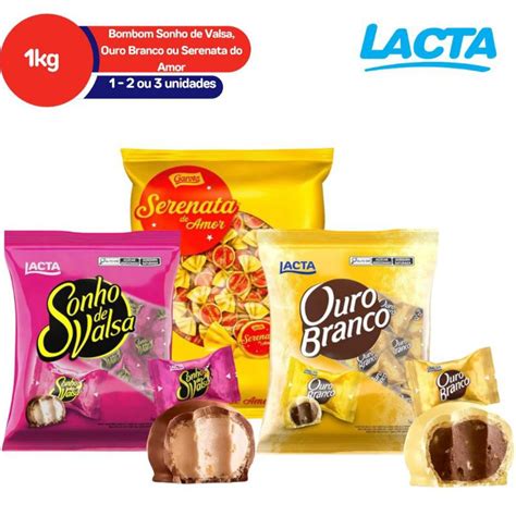 Chocolate Bombom Kit Sonho De Valsa 1kg Ouro Branco 1kg Serenata Do