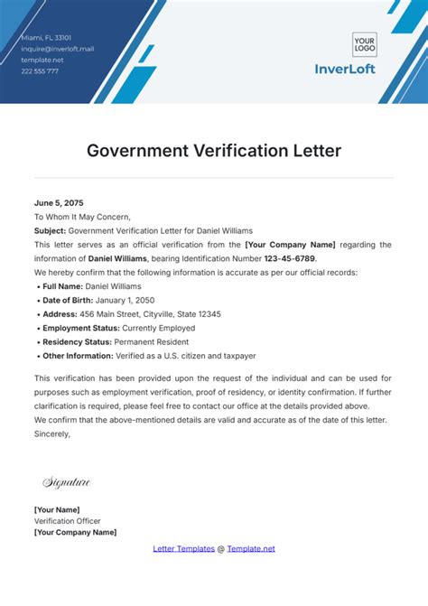 Free Verification Letter Templates Editable And Printable