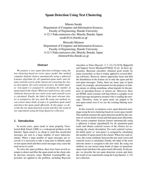 Pdf Spam Detector Using Text Clustering