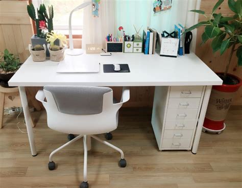 이케아 Linnmon 책상 And 헬메르 서랍장 White Color 네이버 블로그