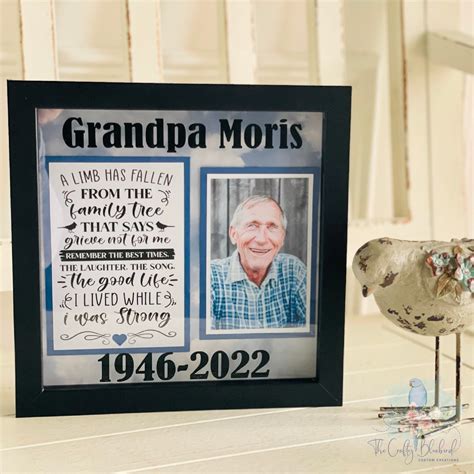 Memorial Shadow Box Picture Shadowbox Custom Memorial T Memorial