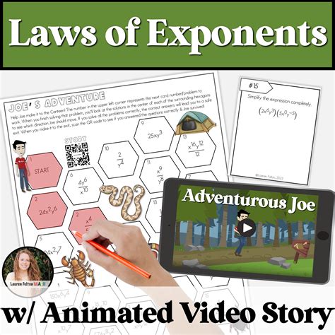 Exponent Rules Laws Of Exponents Maze Activity For Algebra 1 Lauren Fulton Math