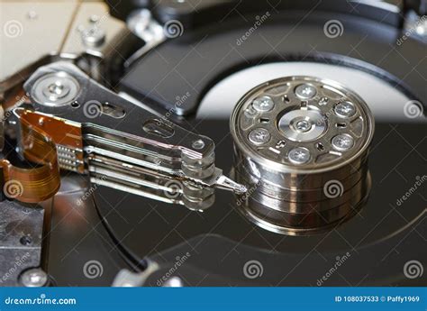 Internals Of Sata Hard Disk Drive Stock Image Image Of Opened Archive