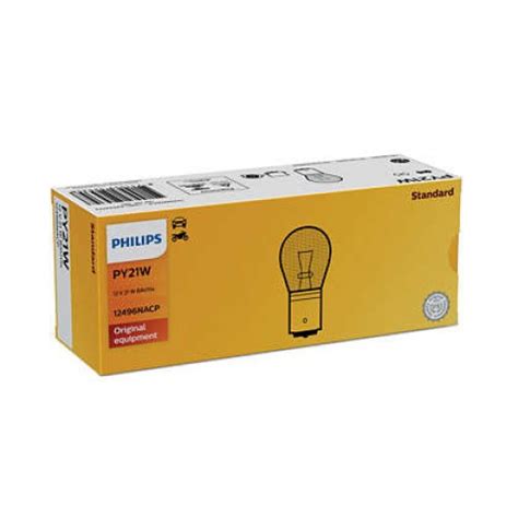 PHILIPS S/C AMBER OFFSET PY21W 12V