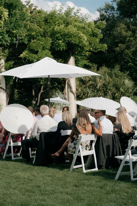 Summer Garden Wedding Ceremony Wedding White Umbrella White Parasols