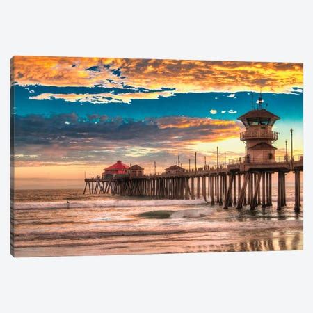 Huntington Beach Pier Canvas Art Print By Sean Davey Icanvas