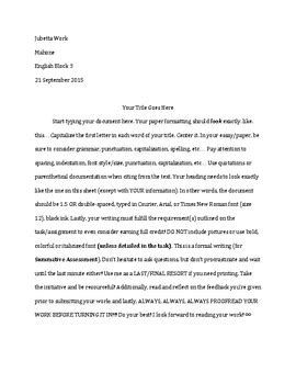 MLA Format Handout By An Open Book TPT