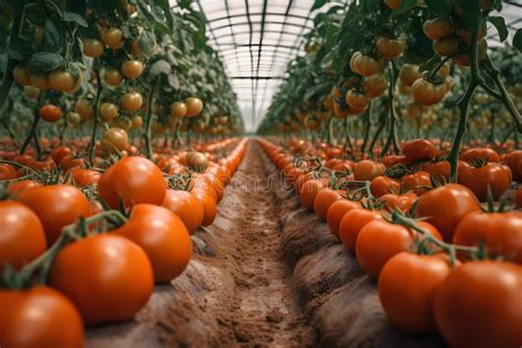 Growing Tomatoes In A Greenhouse Neural Network Ai Generated Stock