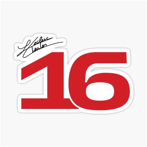 Charles Leclerc Signature Number 16 Sticker