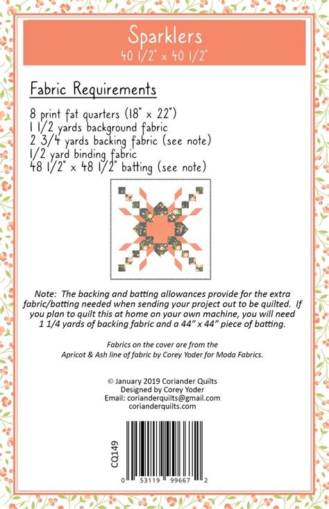 Sparklers Quilt Pattern By Corey Yoder For Coriander Quilts Etsy