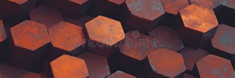 Warm Textured Hexagon Pattern With Interlocking Shapes Creates A Unique Surface Design Stock