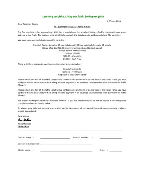 Raffle Items Letter