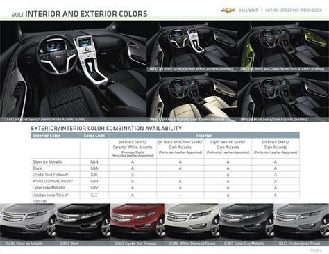 Chevy Volt Ordering Workbook Reveals Interior And Exterior Color Options Electric Vehicle News