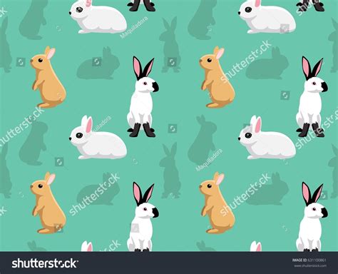 Rabbit Wallpaper Dwarf Hotot Stock Vector Royalty Free 631100861