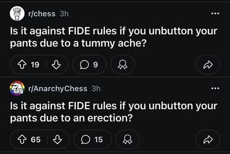 Is It Against Fide Rules If You Unbutton Your Pants Due To An Erection