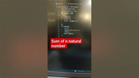 Sum Of N Natural Number Coding Recursion Shortsvideo Youtube