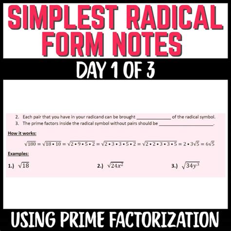 Simplifying Radicals And Simplest Radical Form Part 13 Interactive
