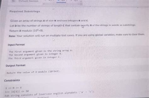 Solved Given An Array Of Strings A Of Size N And Two