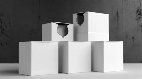 3d Render Of A Large Packaging Container With A Hanging Hole White