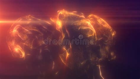Abstract Floating Liquid From Energy Orange Particles Glowing Magical Stock Footage Video Of