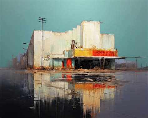 abandoned movie theater in odessa texas digital art by jeff stanford
