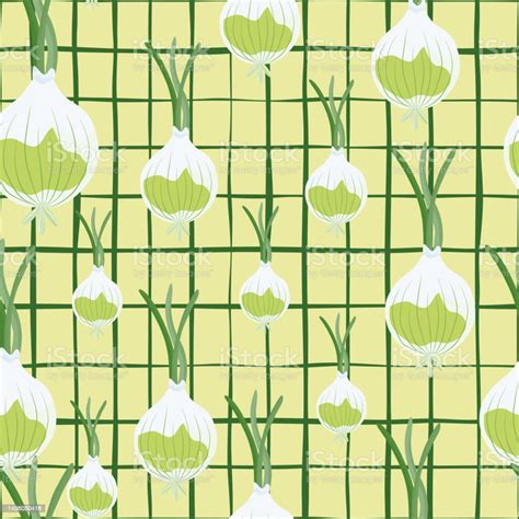 손으로 그린 양파 전구 원활한 패턴 낙서 스타일의 양파 끝없는 벽지 건강한 식생활에 대한 스톡 벡터 아트 및 기타 이미지