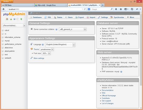 Phpmyadmin Overview Php Basiscursus