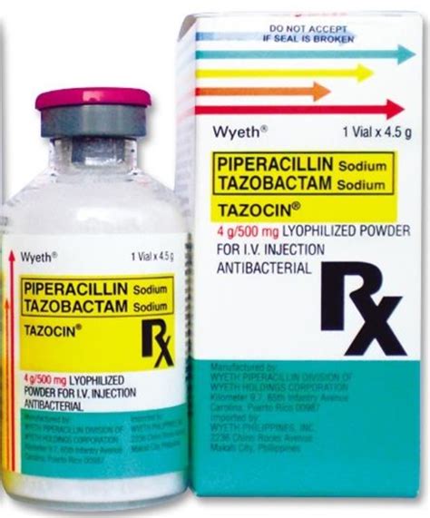 Tazacin Piperacillin Tazobactam 4g 500mg Powder For Injection 1s Price In The Philippines